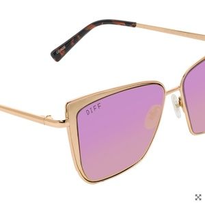 Diff Eyewear | Accessories | Diff Grace Sunglasses Gold Pink Mirror ...